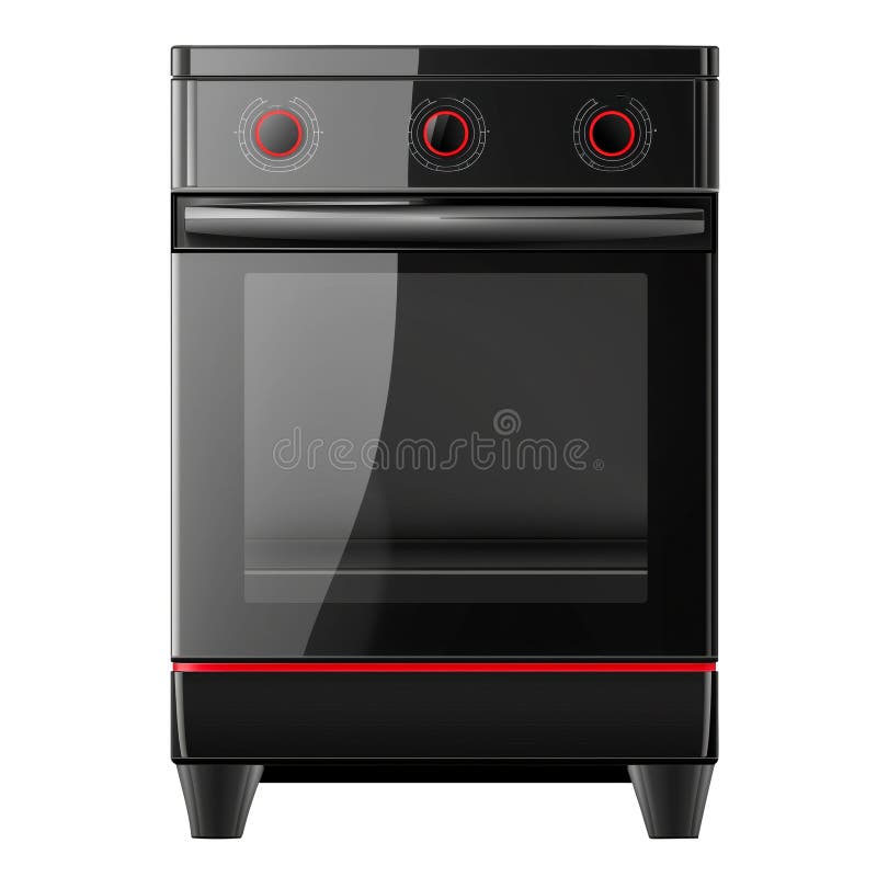 Modern Kitchen Stove with Oven and Black Controls, Functional Cooking ...