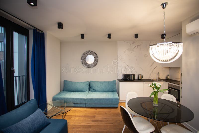 Modern Kitchen Studio and Architectural Solutions Stock Photo - Image ...