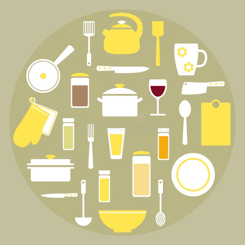 Kitchen Stuff Background Vector Stock Vector - Illustration of design ...