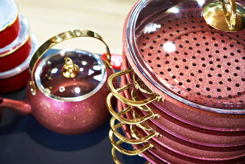 Modern Kitchen Utensils in Store Stock Image - Image of retro ...