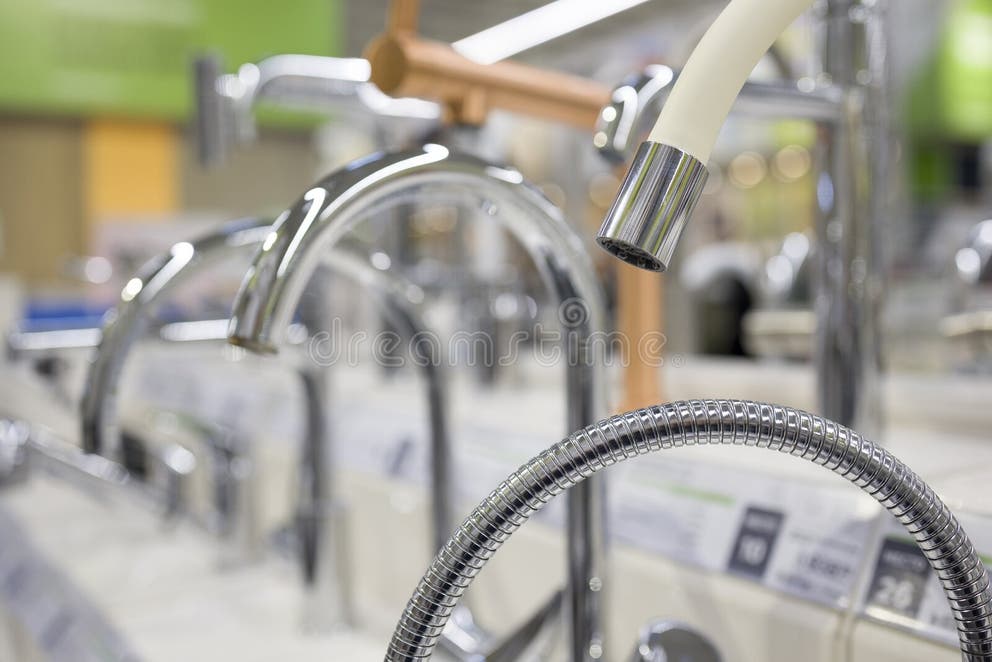 Modern Kitchenware Water Faucets in the Store Stock Photo - Image of ...