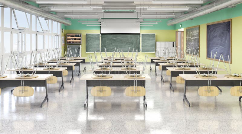 Modern Klaslokaal . Middelbare School Stock Afbeelding - Image of krijt ...