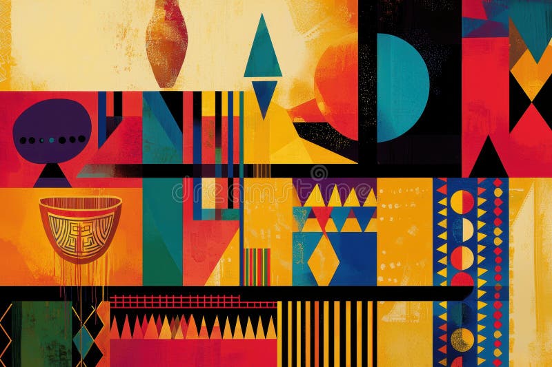 Modern Kwanzaa Poster with Kinara and Unity Cup in Bold Geometric ...