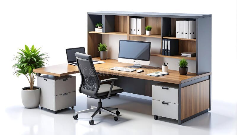 Modern L Shaped Office Desk Stock Illustrations – 352 Modern L Shaped ...