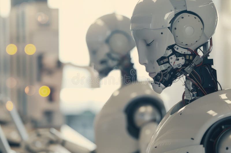 Robots Conducting Laboratory Research Stock Photo - Image of ...