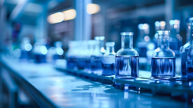 Modern Lab Setting with Glassware. Generative AI Stock Illustration ...