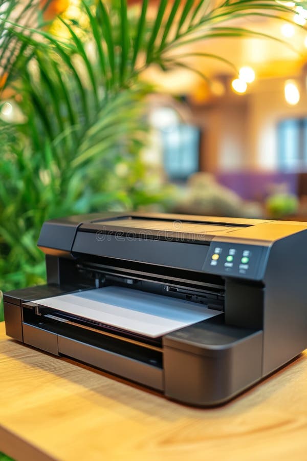 Modern Label Printer Creating Professional Labels in a Vibrant, Green ...