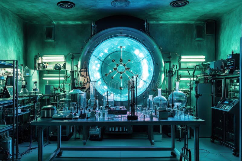 Modern Laboratory with Advanced Equipment and Illuminated Background in ...