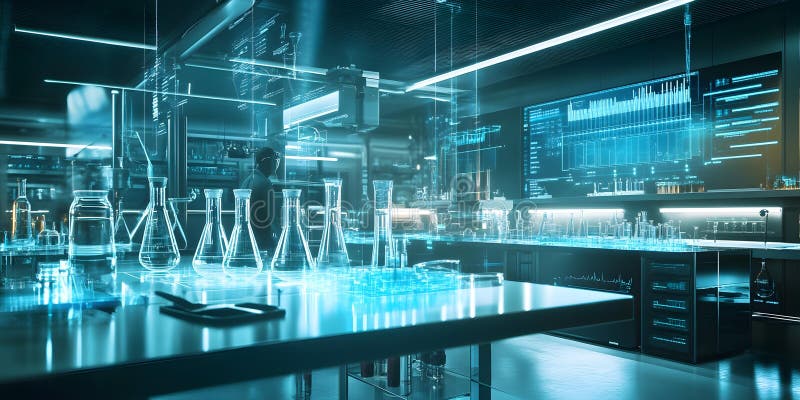 Modern Laboratory with Advanced Technology Stock Illustration ...