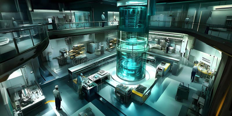 Modern Laboratory with Cylindrical Structure Stock Illustration ...