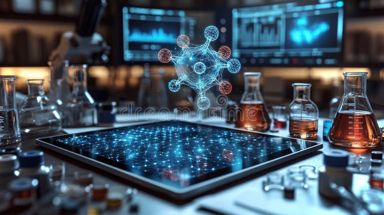 Modern Laboratory with Digital Representation of Molecular Structures ...