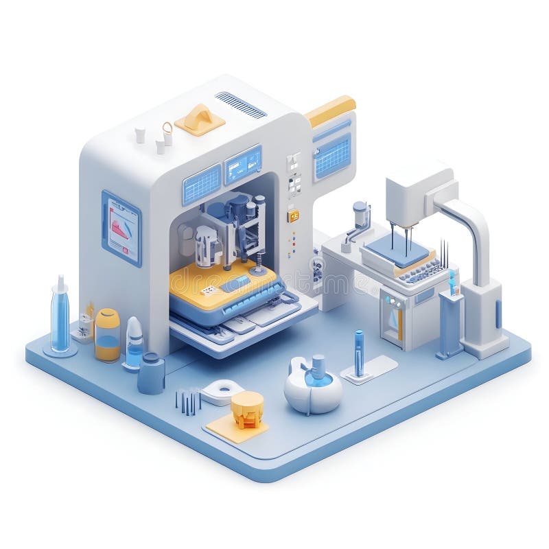 Modern Laboratory Equipment in Isometric View Stock Illustration ...