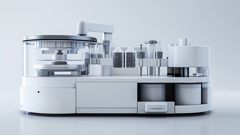 Modern Laboratory Equipment with Transparent Sections and Various ...
