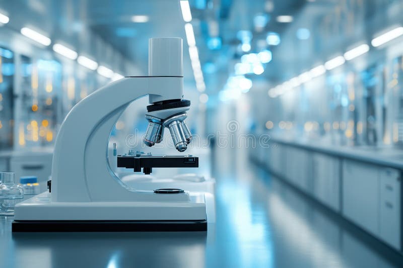 Modern Laboratory Microscope Well Equipped Scientific Research Facility ...