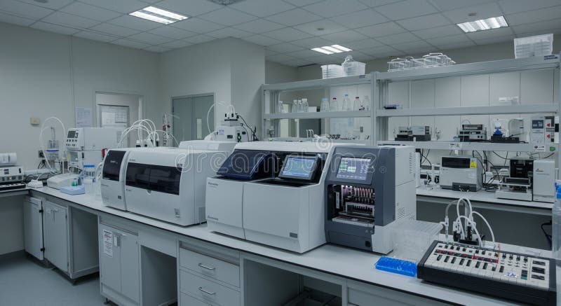 A Modern Laboratory Features Advanced Analytical Equipment, Including ...