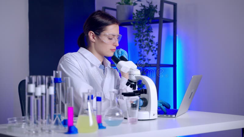 Modern Laboratory of Forensic Medical Examination, Female Lab Assistant ...
