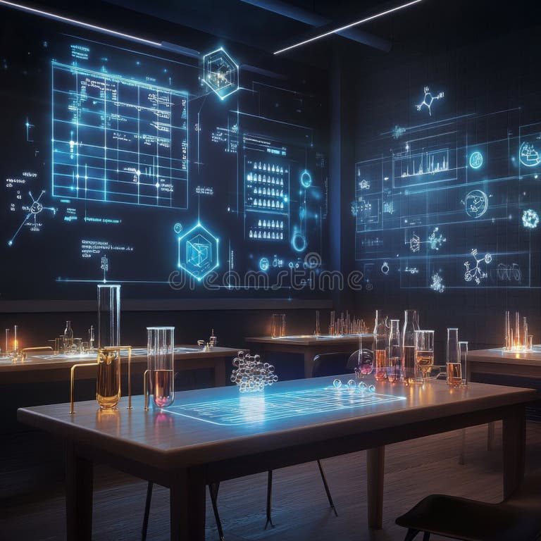 A Modern Laboratory with Futuristic Interactive Technology Stock ...
