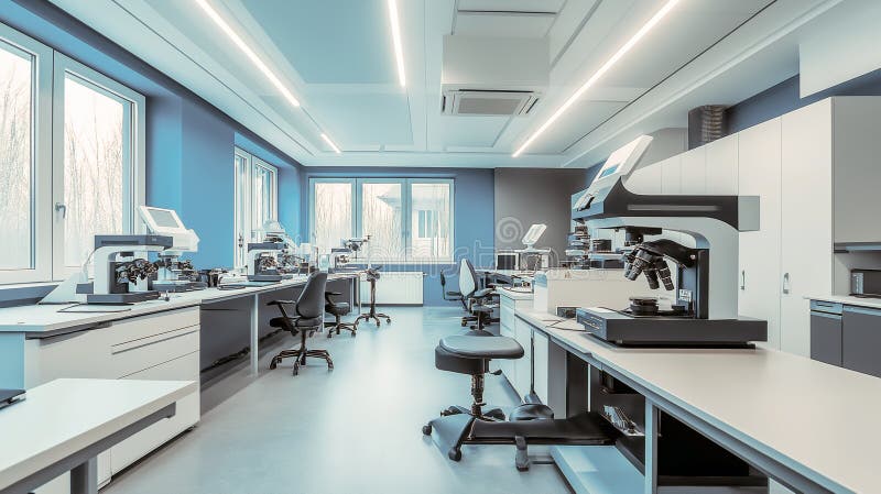 Modern Laboratory Interior with Advanced Equipment and Ample Natural Light Stock Photo - Image ...