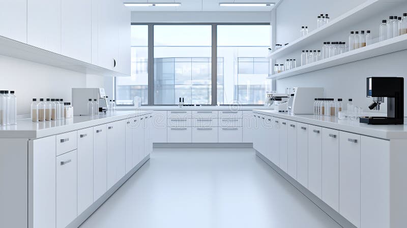 Modern Laboratory Interior with Clean Design and Organized Workspaces ...