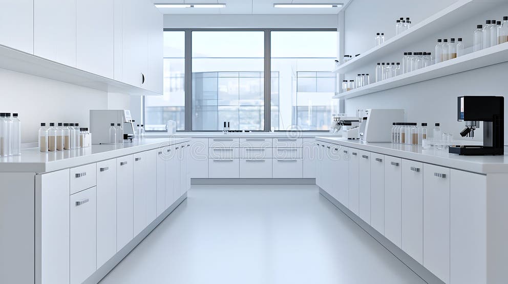 Modern Laboratory Interior with Clean Design and Organized Workspaces ...