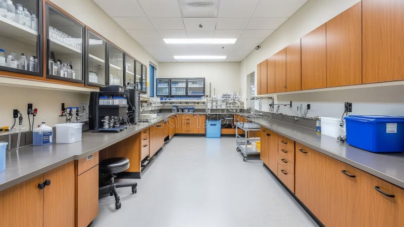Modern Laboratory Interior with Clean Workspaces and Scientific ...