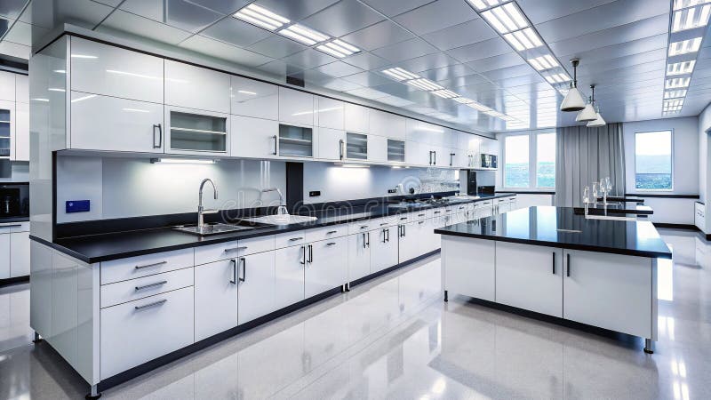 Modern Laboratory Interior Design a Sterile Workspace for Scientific ...