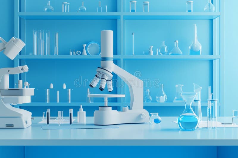 Modern Laboratory Interior with Microscope and Equipment Stock ...