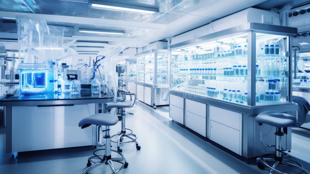 Modern Laboratory. Interior of Modern Research Laboratory Stock Photo ...