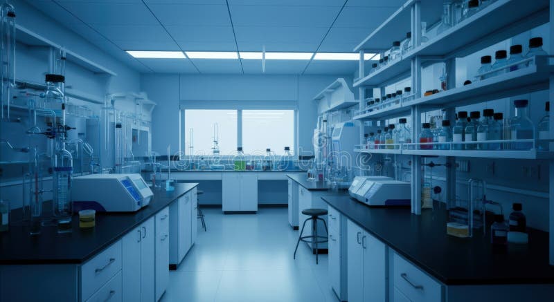 Modern Laboratory Interior with Scientific Equipment and Glassware ...