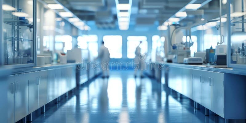 Modern Laboratory Interior with Scientists Working in a Bright ...