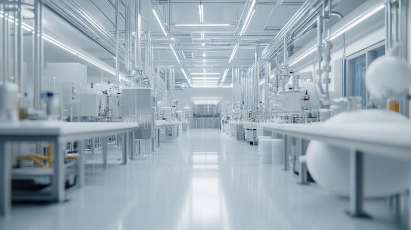 Modern Laboratory Interior Showcasing Advanced Technology and Cleanroom ...