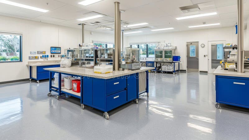 Modern Laboratory Interior with Spacious Workstations and High-tech ...