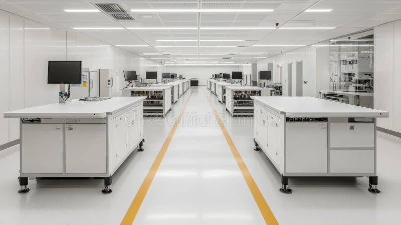 Modern Laboratory Interior with Workstations and Equipment Stock ...
