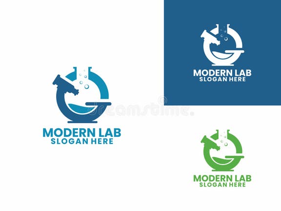 Modern Laboratory Logo Design Vector. Microscope Medical Laboratory ...