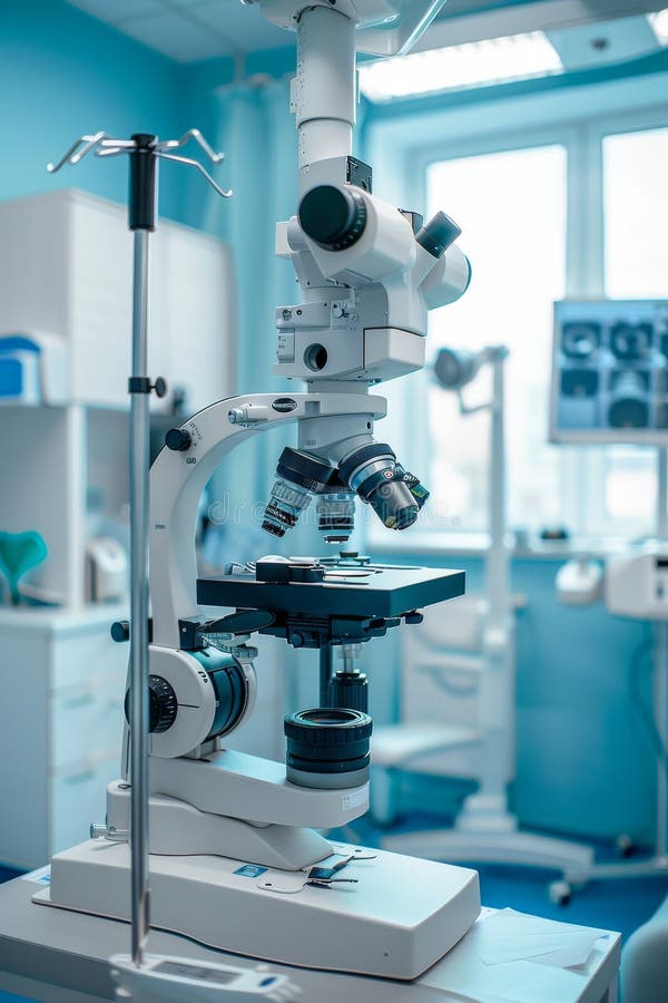 Modern Laboratory Microscope in a Research Facility Stock Illustration ...