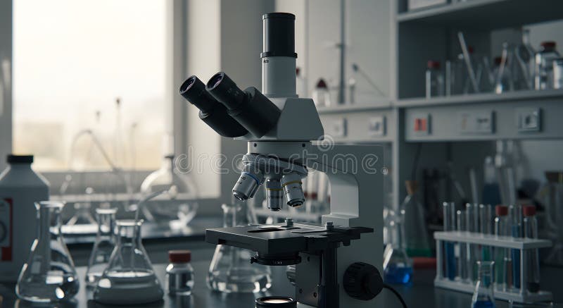 Advanced Scientific Research Microscope in Modern Laboratory Setting: a ...