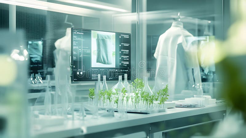 Modern Laboratory Research Plants Growing in Sterile Environment with ...