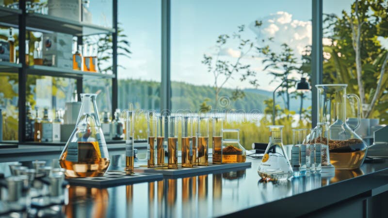 Modern Laboratory with Scenic View: Scientific Research and Nature ...