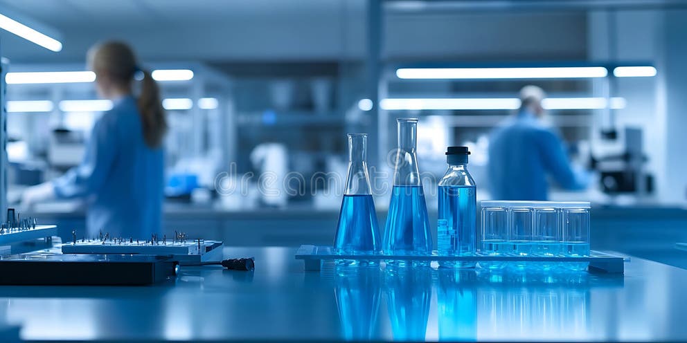 Modern Laboratory Scientists at Work in a Cleanroom Environment Stock ...