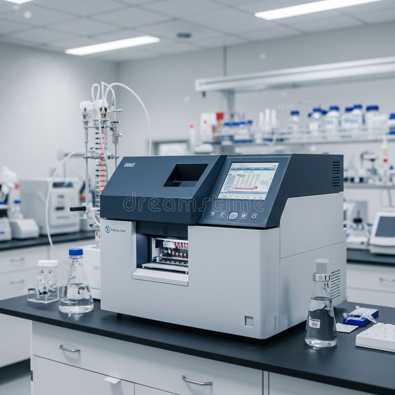 A Modern Laboratory Setting Featuring an Automated DNA Synthesizer on a Stock Illustration ...