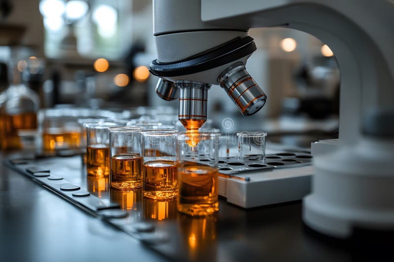 Scientific Laboratory Microscope Analyzing Samples for Research and ...