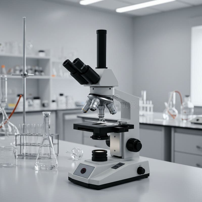 Compound microscope stock illustration. Illustration of model - 178641637