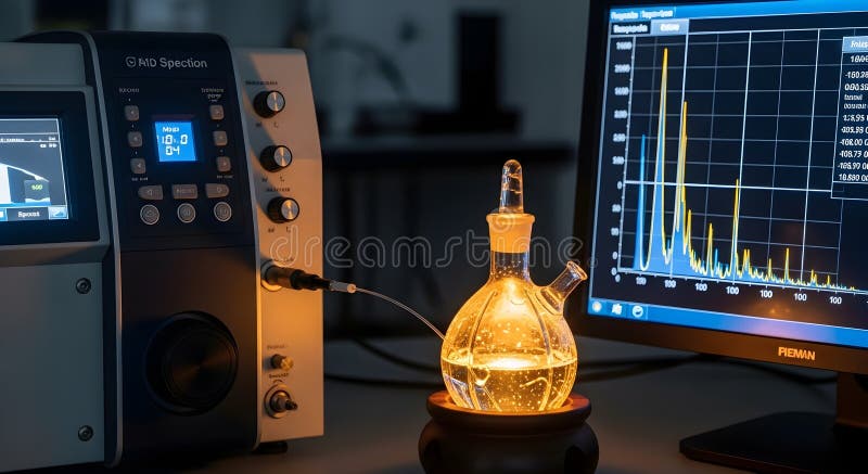 A Modern Spectrometer Analyzing the Light Emitted High Quality Stock ...