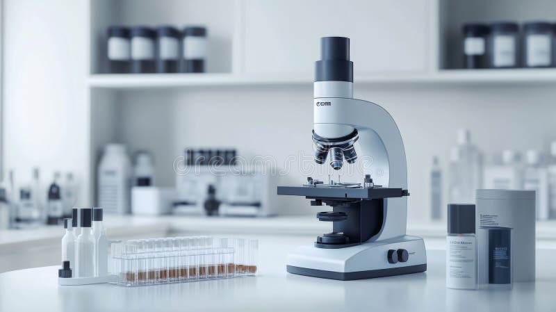 A Modern Laboratory Setup with a Sleek Microscope Showcasing Intricate ...