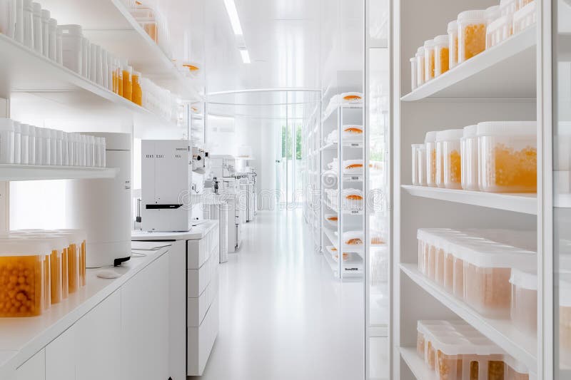 Laboratory Containers with Analyzes for Medical Research Stock Image ...