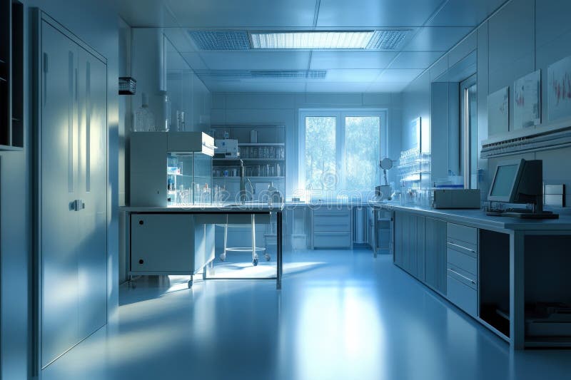 Modern Laboratory Space Featuring Clean Lines and Bright Lighting for ...