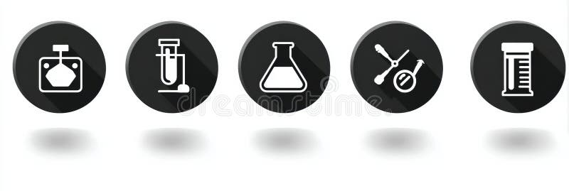 Modern Laboratory Symbols Representing Various Scientific Instruments ...