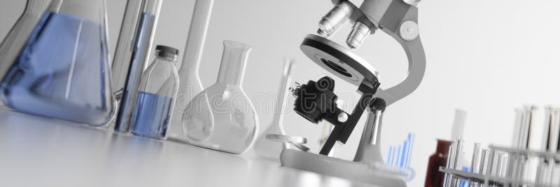 Modern Laboratory with Test Tubes 3d Render Stock Illustration ...