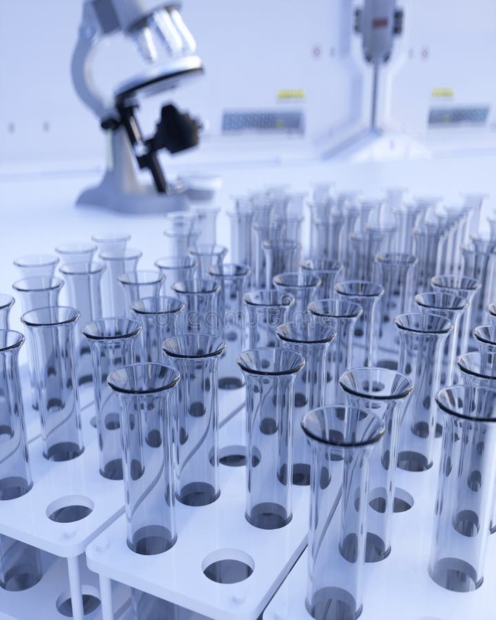 Modern Laboratory with Test Tubes 3d Render Stock Illustration ...