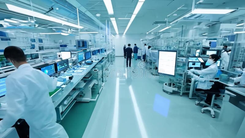 Modern Laboratory Workers Performing Research in a Clean Room ...